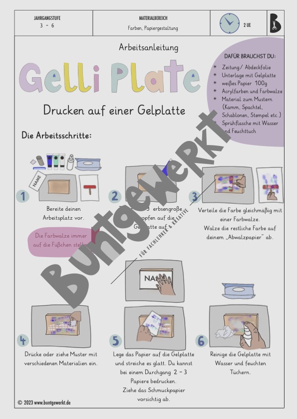 Gelli Plate - Buntgewerkt - Für Fachlehrer Und Kreative